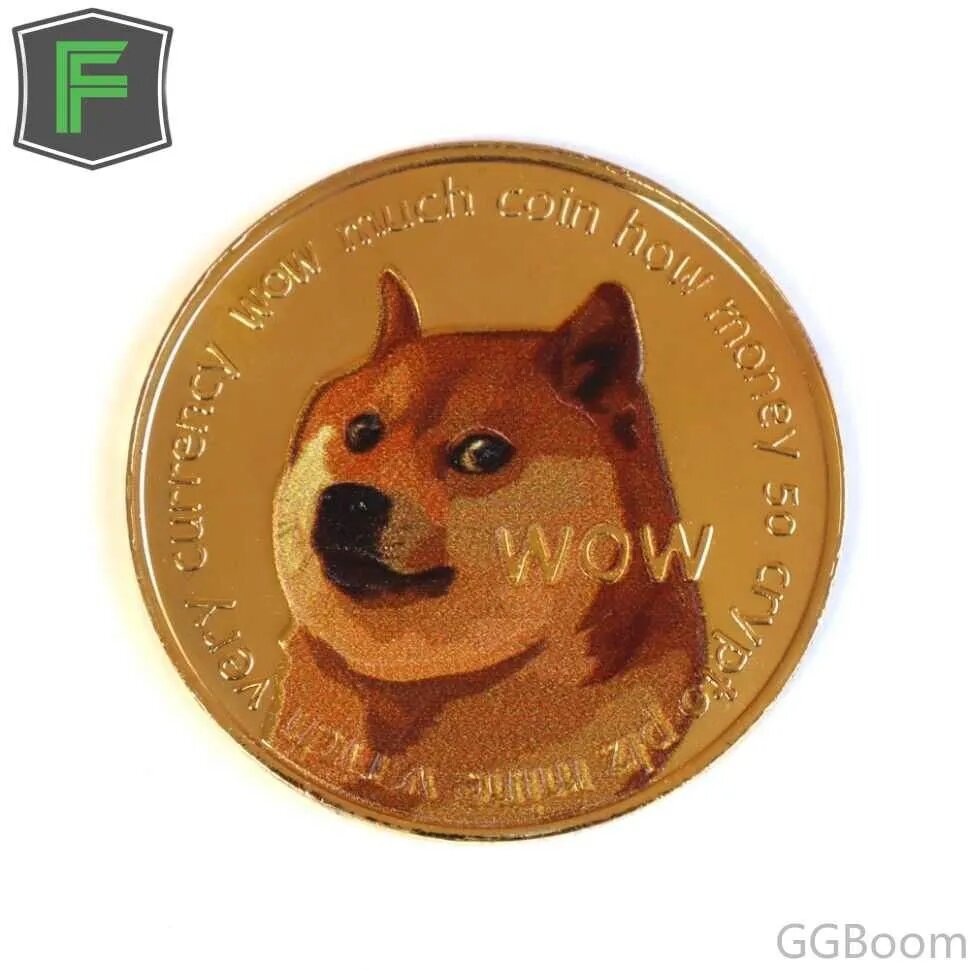 Монета Dogecoin Gold, 1 шт / догкоин, сувенирная монета с собакой крипто GGBoom