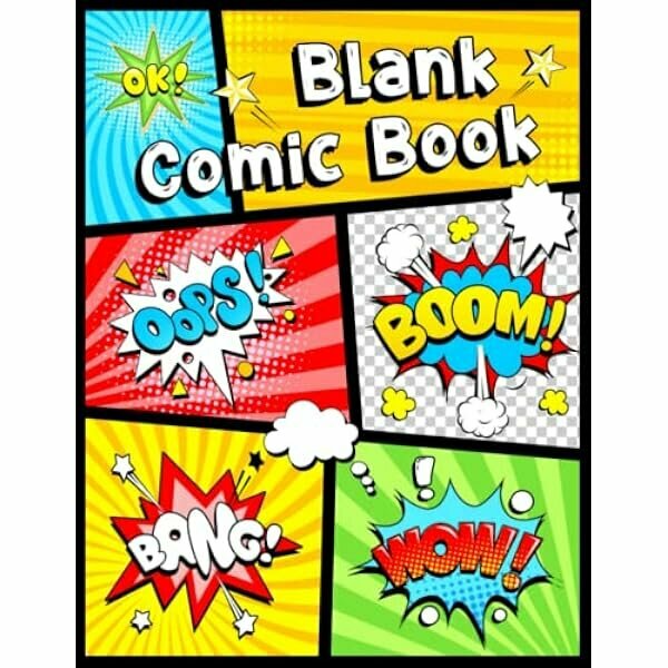 Blank Comic Book: Draw Your Own Comics, Comic Panels for Drawing, Templates for Comics.，Reprinted paperback book