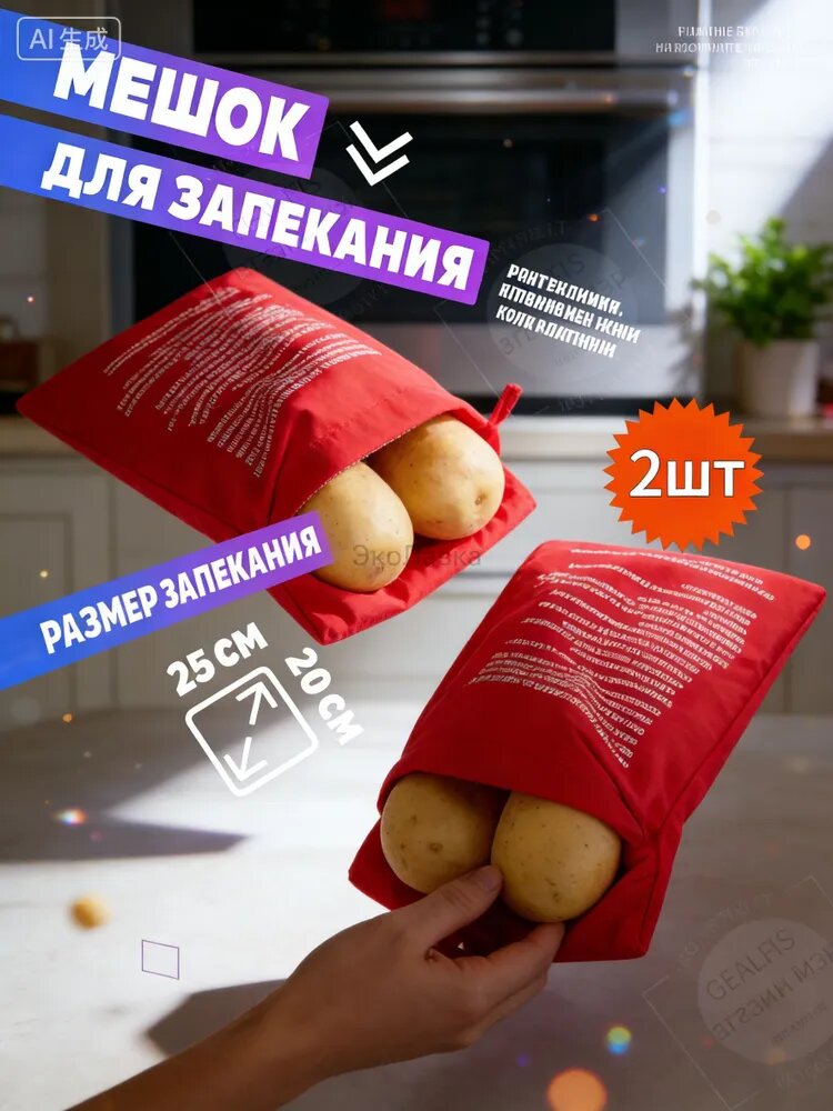 Пакет, мешок для приготовления GEALFIS 0.25 м х 20 см, 2 шт