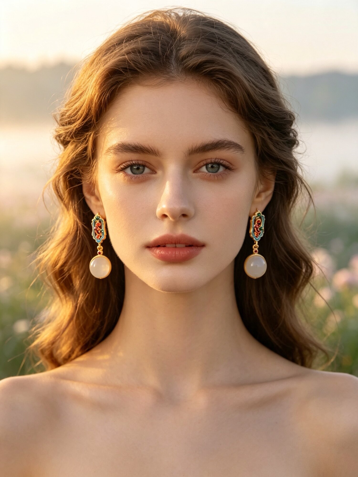 Серьги, искусственный камень