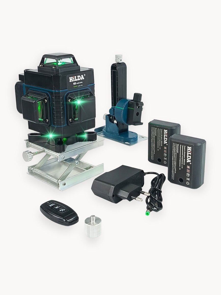 Профессиональный самовыравнивающийся, строительный, лазерный уровень нивелир HILDA 4д 16 линий