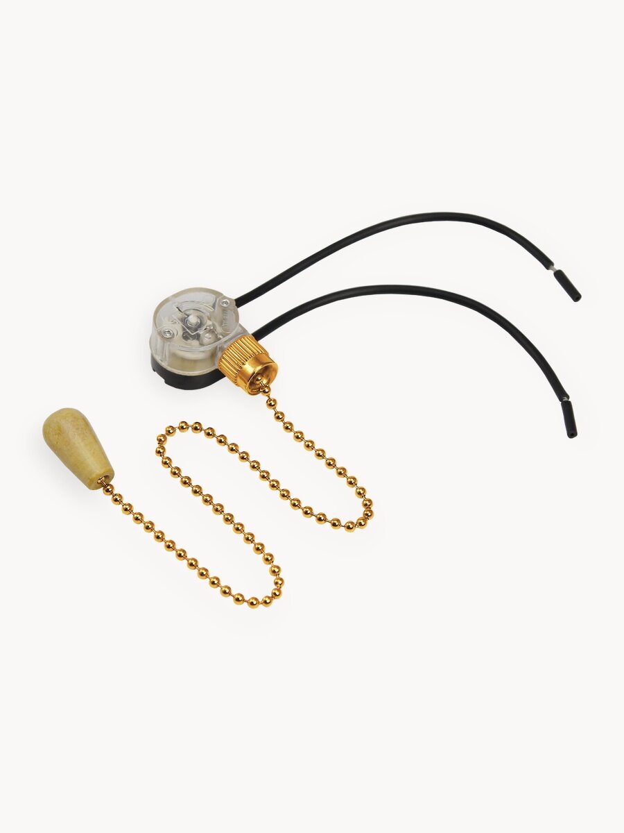 Выключатель REXANT "Gold", для настенного светильника, длина цепочки 27 см, с подсветкой, дерево