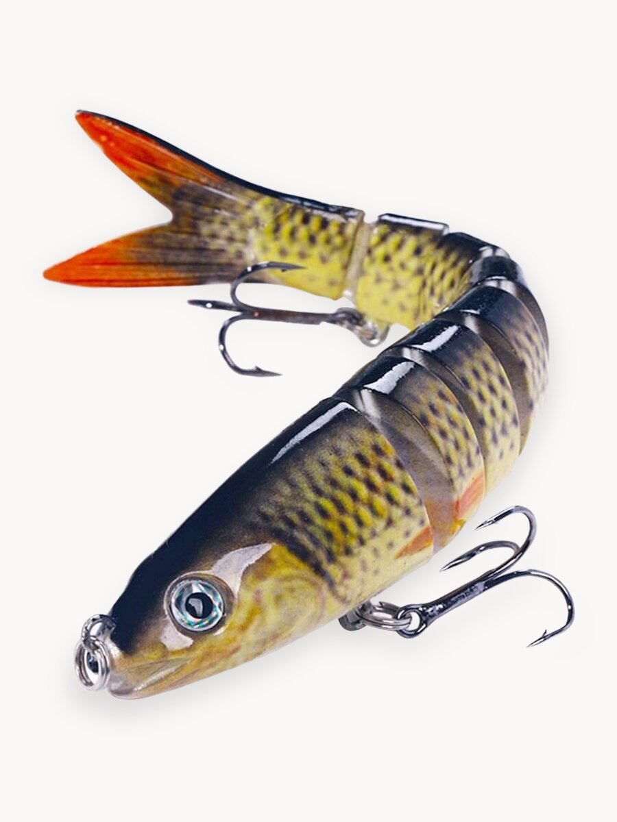 Воблеры свимбейт тонущие 1/15 шт. (13.5см, 19г.) Бионические приманки 8 сегментов на щуку на окуня на судака Swimbait снасти для спиннинга. Рыбка для рыбалки