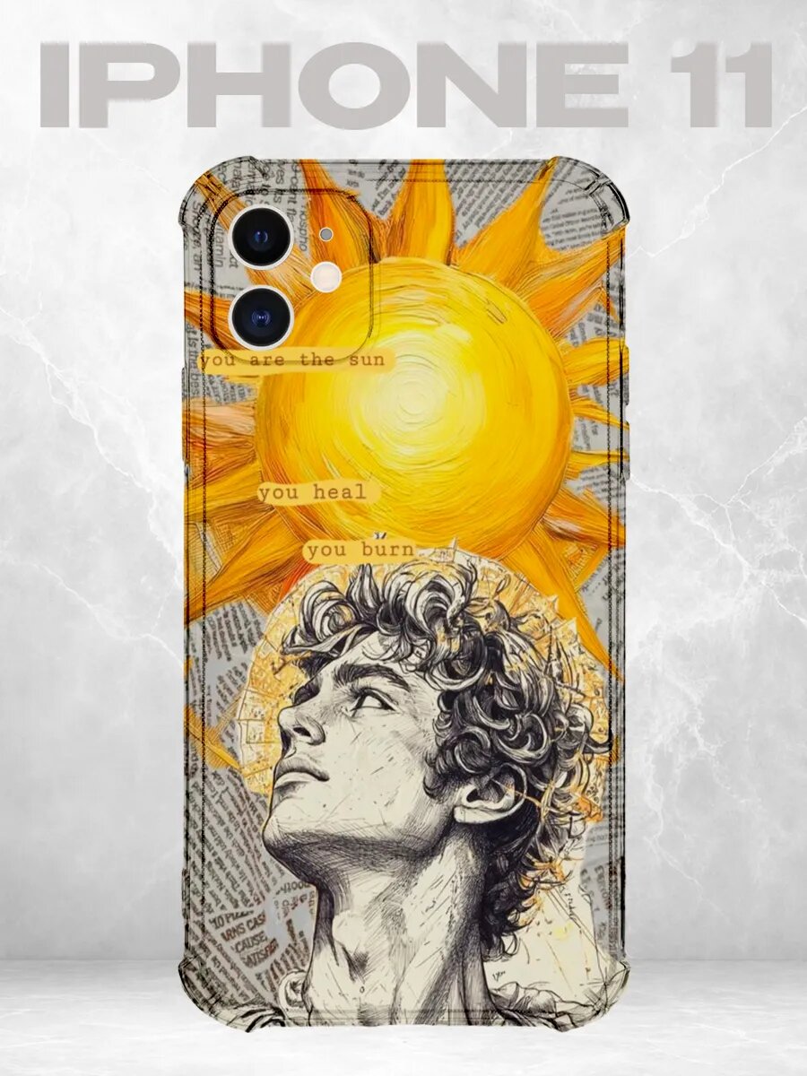 Чехол на iPhone 11 статуя давид солнце