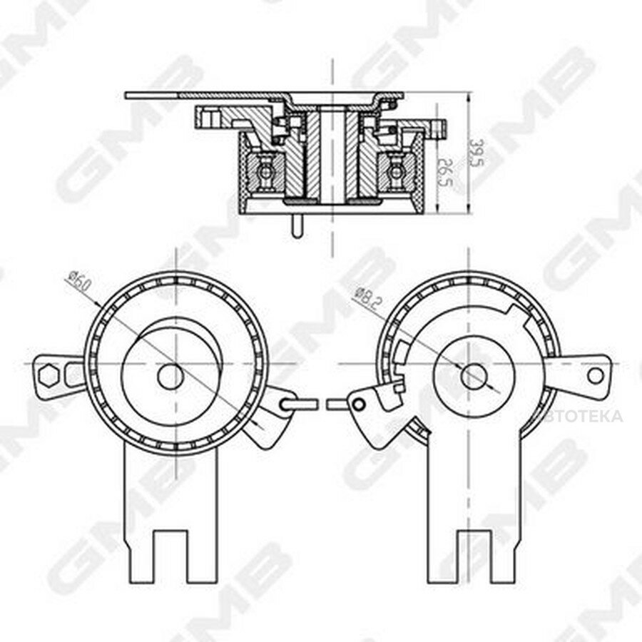 Ролик ремня ГРМ FORD/VOLVO FOCUS II/S-MAX/S40/S60/V70 97- 2.0-2.5D GMB GTB0850