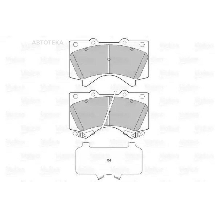 Колодки тормозные передние 14370/8330мм VALEO 601339