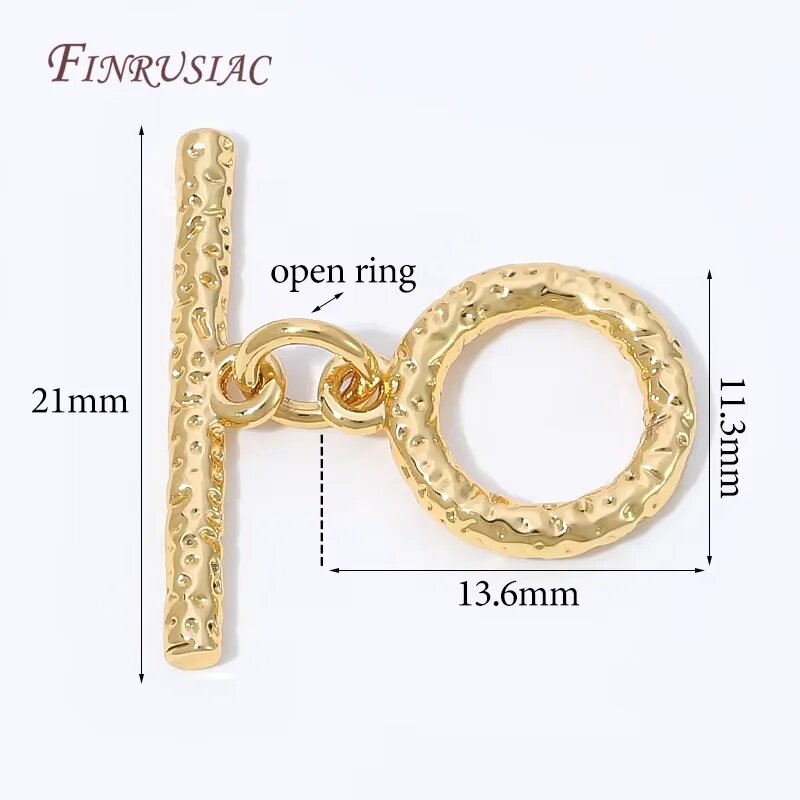 Золотые защелки для браслетов FINRUSIAC, латунь, набор из 8 штук 2 Piece, 18K Real Gold Plated
