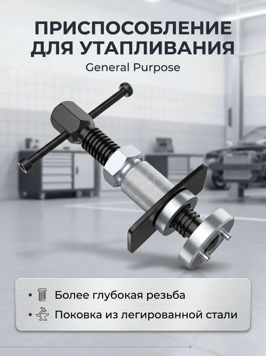 Универсальный набор для вдавливания поршней тормозных цилиндров 3 предмета, усиленный профессиональный утопливатель поршней из стали CR-V для безопасной замены тормозных колодок и дисков-