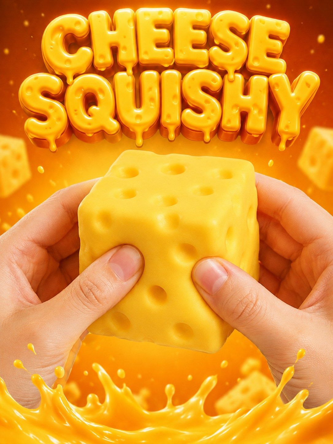Сквиш антистресс Сыр Cheese 6х6см, игрушка-мялка