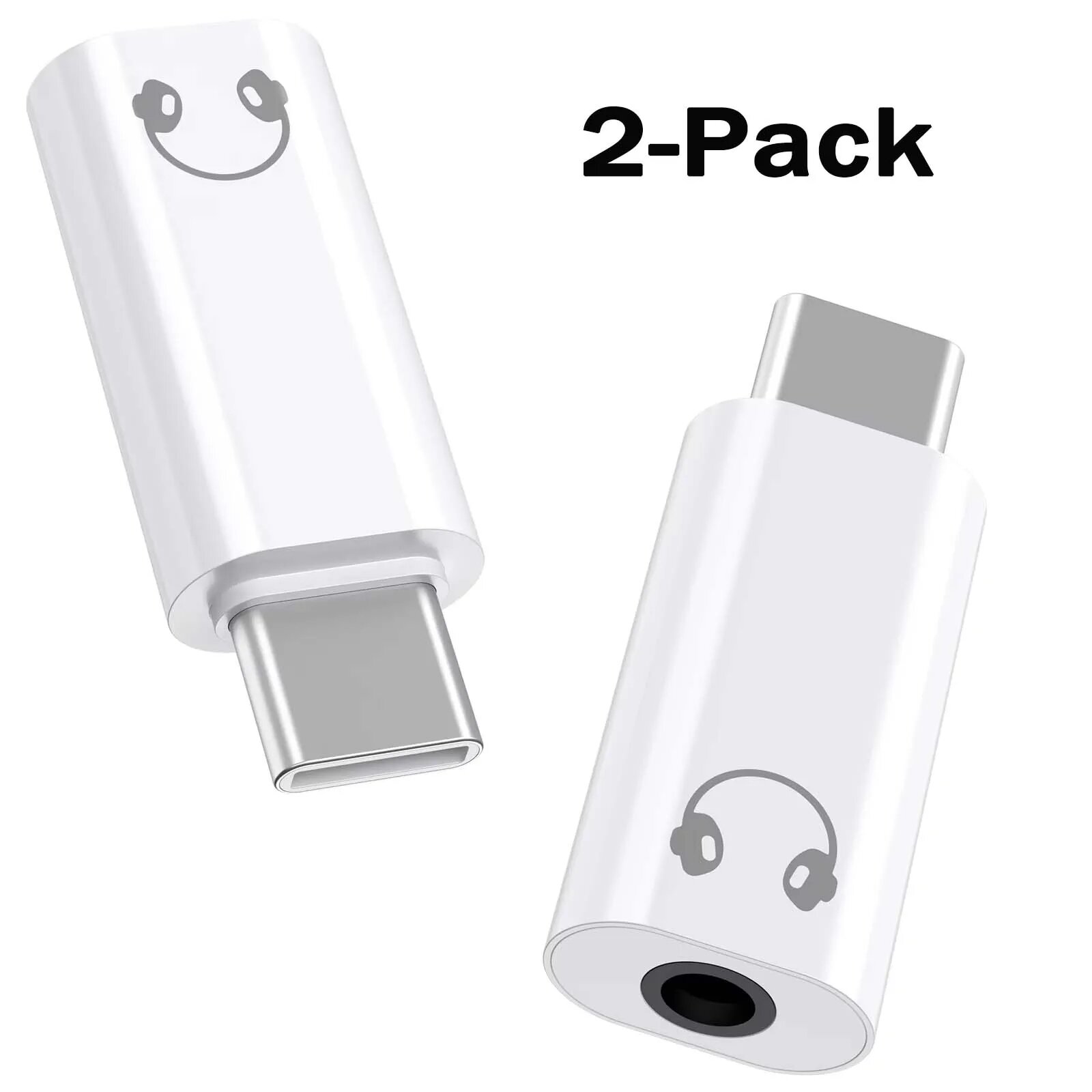 Адаптер 3,5 Мм Jack Для iPhone 17 Samsung - Кабель-конвертер Lightning В USB-C, White 2PCS -Type-C