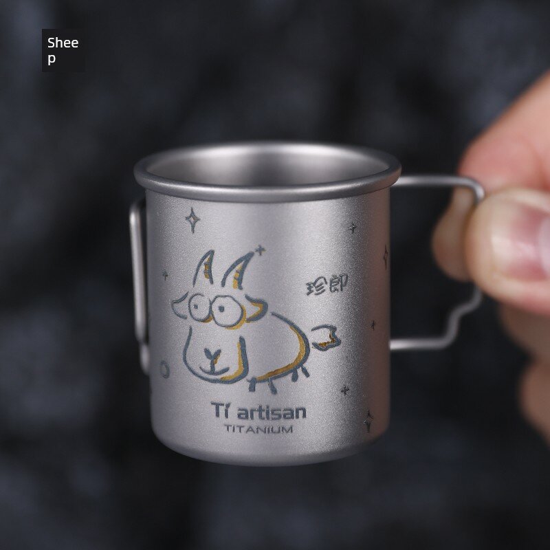 Мини-фарфоровая кружка из титана с зодиакальным дизайном Козы, матовой отделкой, без крышки для домашнего использования