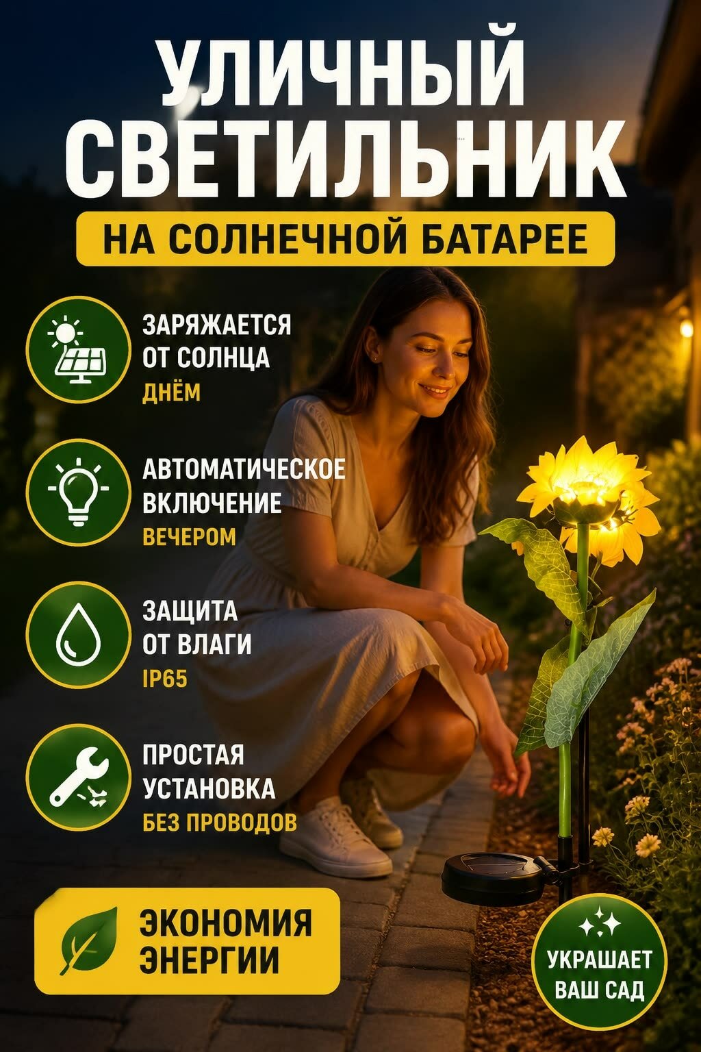 Уличный светильник, для активного отдыха