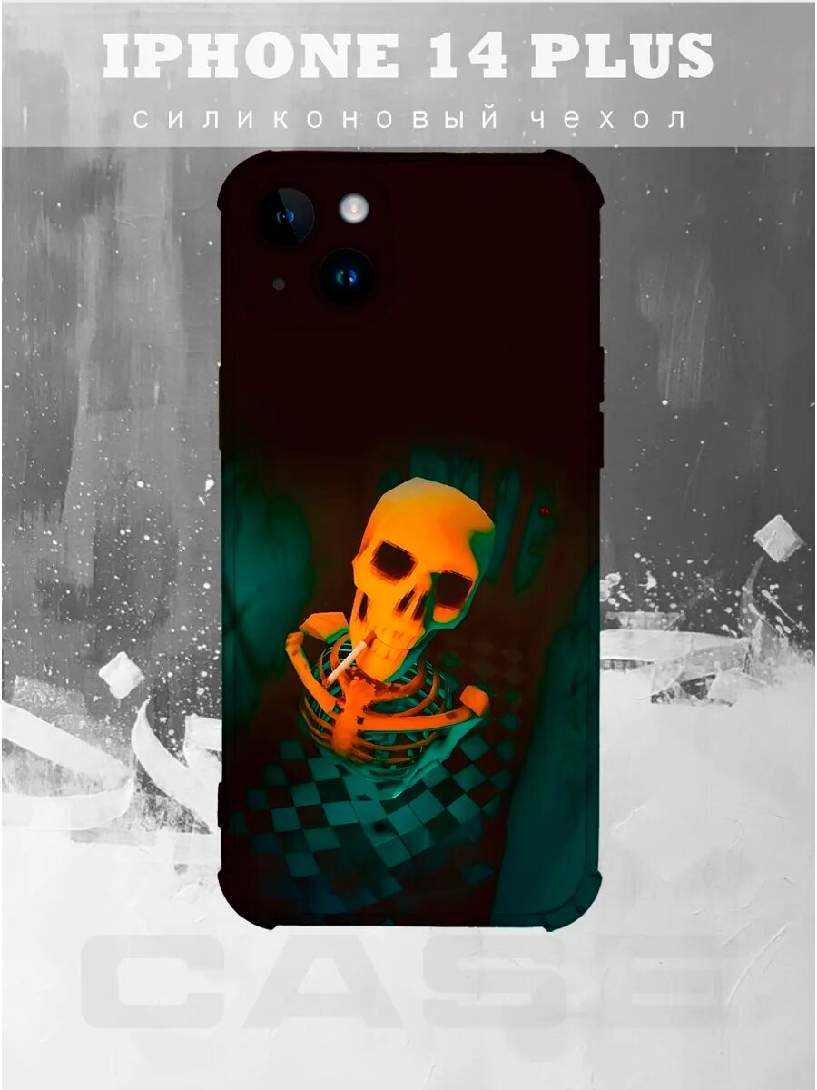 Чехол на IPHONE 14 PLUS с принтом скелет