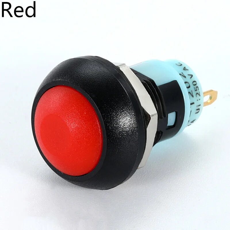 Мини круглый кнопочный выключатель PBS-33A/PBS-33B 6pcs, PBS-33A Red