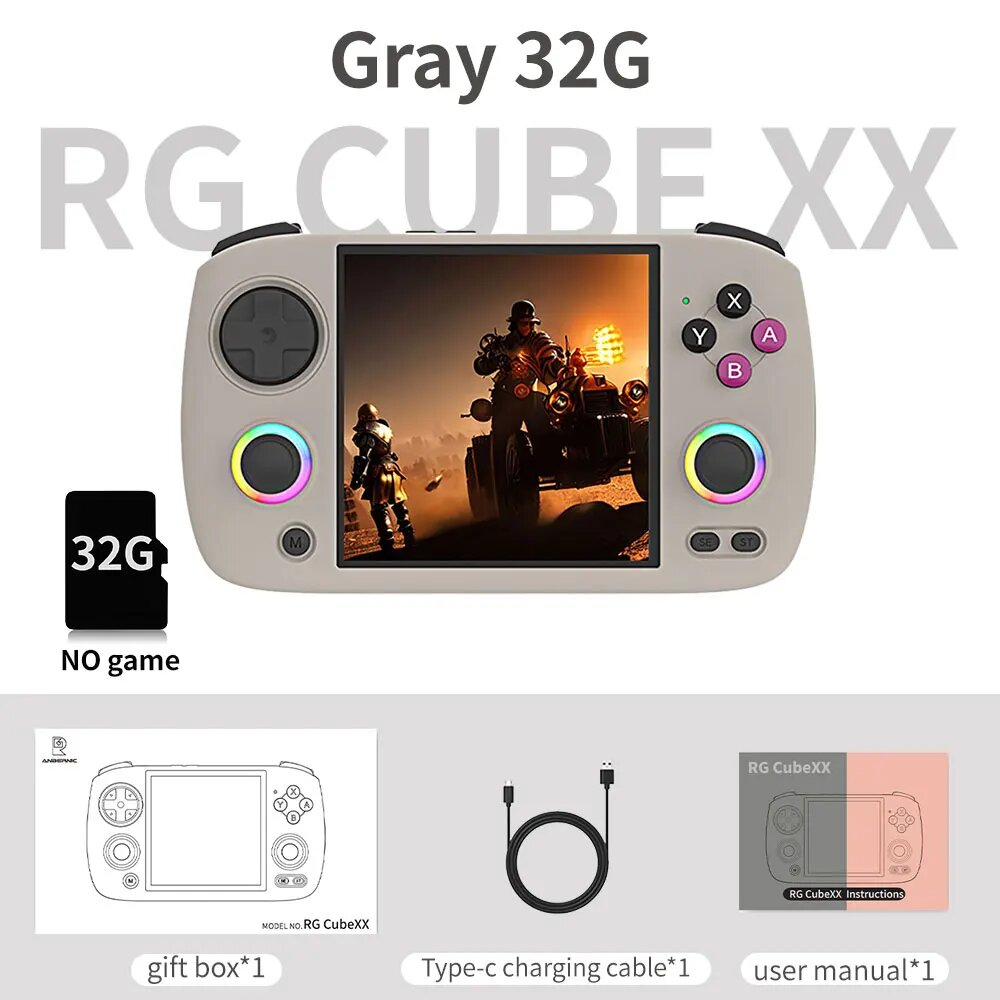 ANBERNIC RG CubeXX портативная игровая консоль 64G 5K Games, Серый, Gray