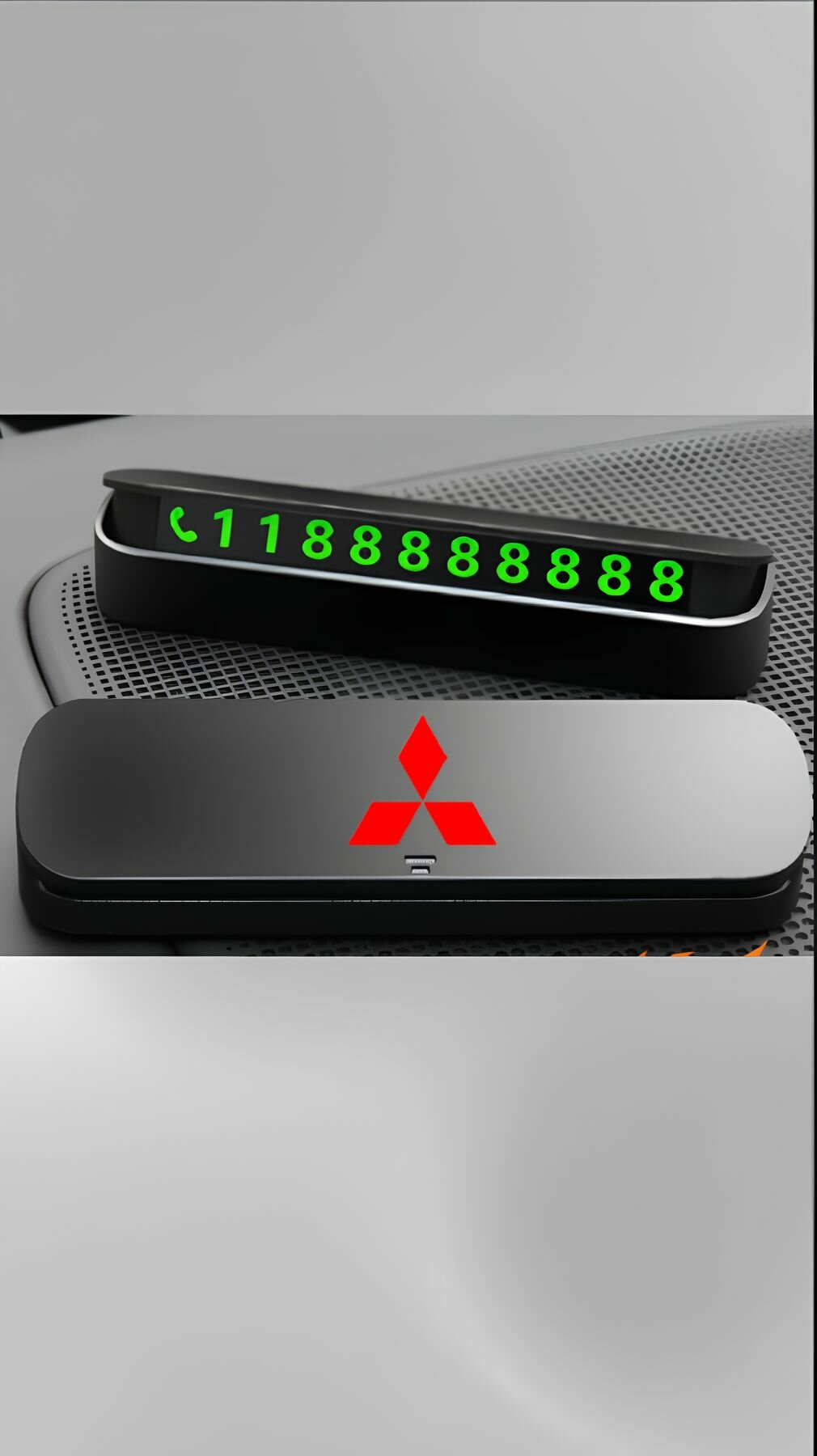Автовизитка, для Mitsubishi, парковочная, ABS пластик, черная
