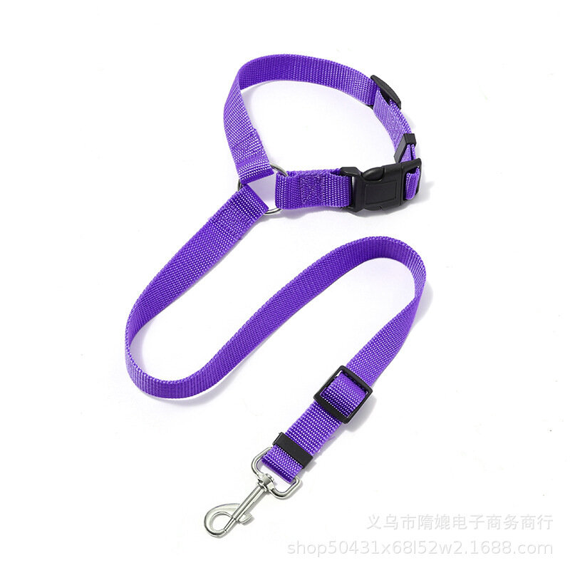 Собачья поводок для автомобиля B-стиль фиолетовый кольцо, регулируемый ремень для заднего сиденья
