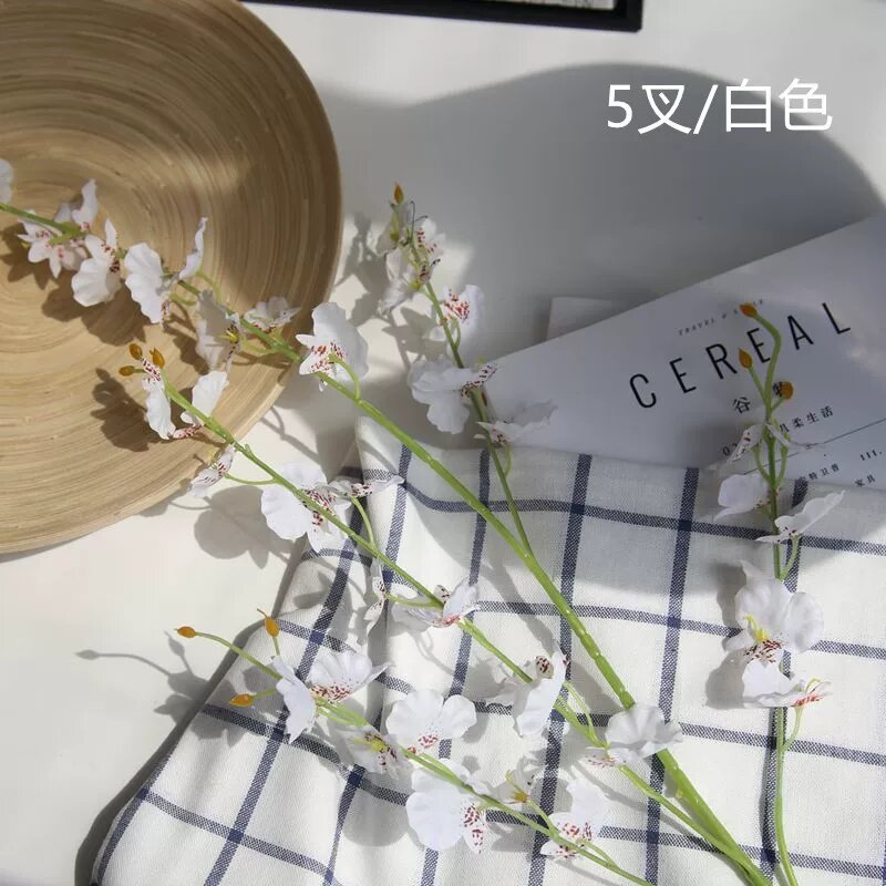 Имитация танцевальной орхидеи, желтый одиночный цветок, шелковый цветок, гостиная, рабочий стол, оздоровительный клуб,