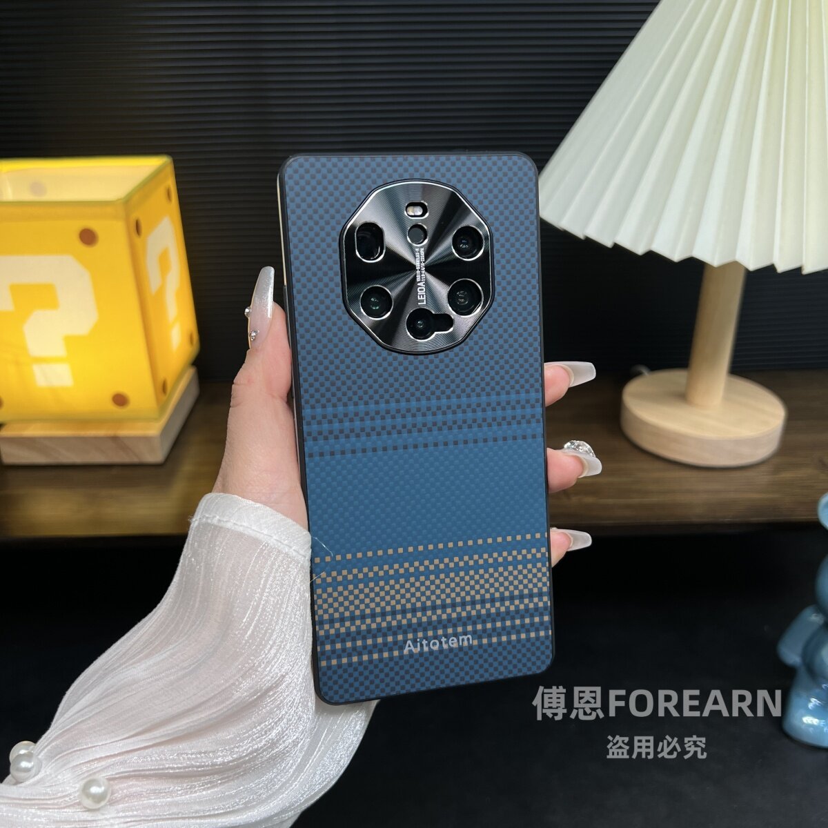 Чехол для Huawei Mate 40 RS Porsche Design из кевлара с полной защитой и ударопрочностью, цвет рассветного синего