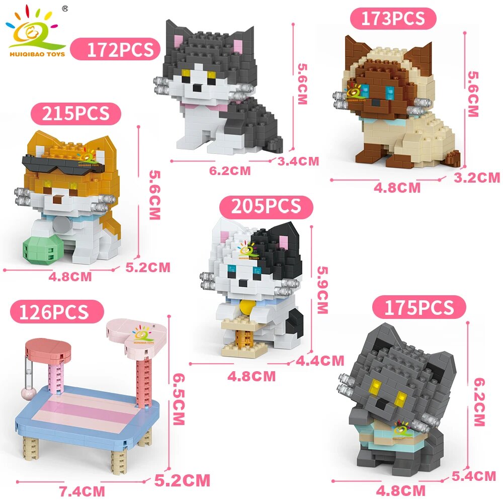 Микро-конструктор HUIQIBAO TOYS кошки, Цвет: NO.23