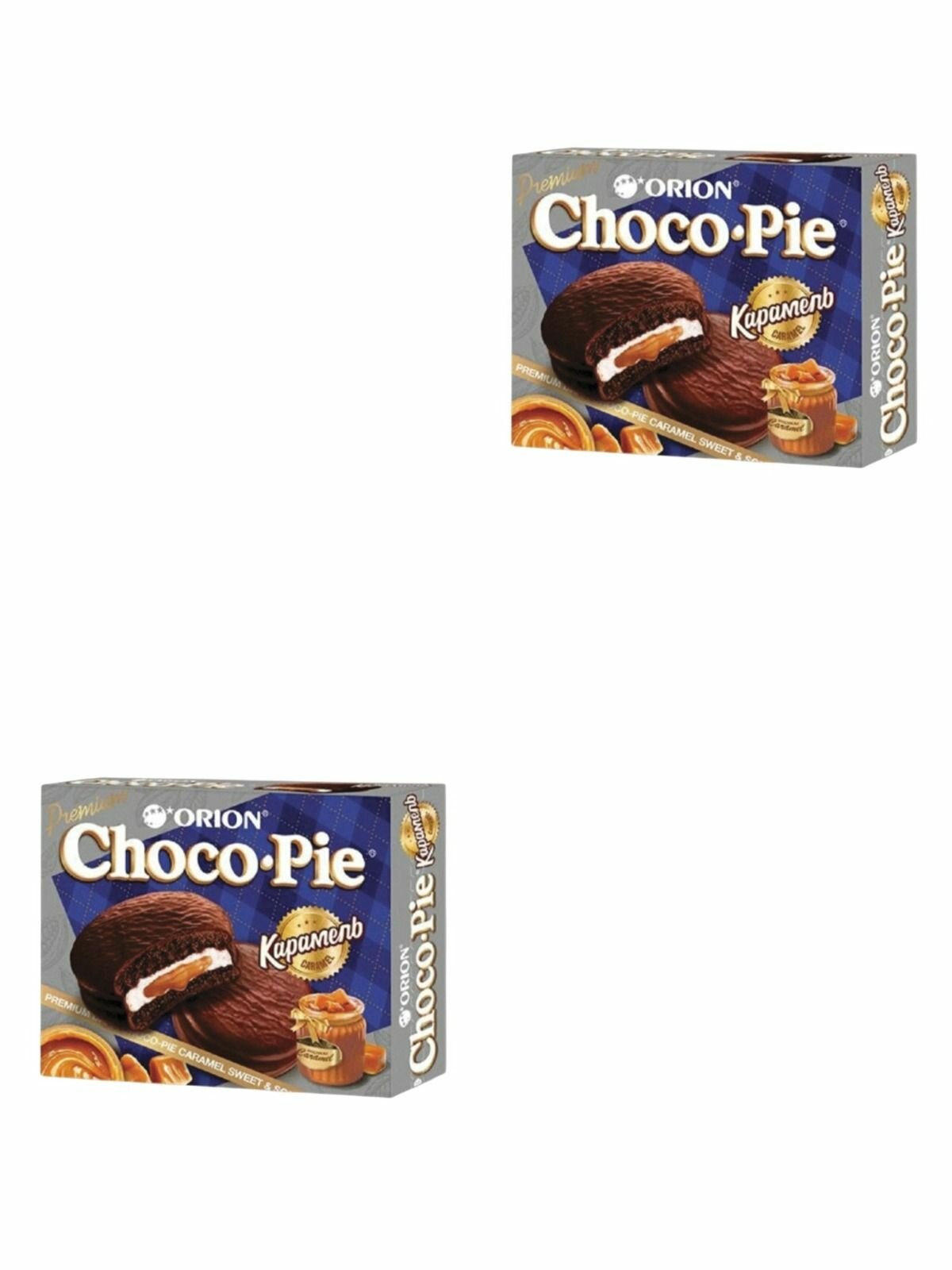 Orion Печенье Choco Pie Дарк Карамель, 12 шт по 30 г, 2 уп