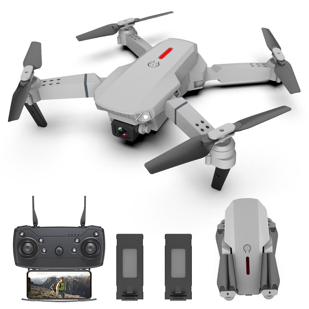 LS-E525 Беспилотник RC с камерой 4K Дрон Двойная камера WiFi FPV Дрон Режим без головы Поддержка высоты Жестовая фотография Видео Трек полет 3D Флип RC Квадрокоптер 4096*2160 фото 2160*1080 видео 90 градусов регулируемый угол камеры 30м передача