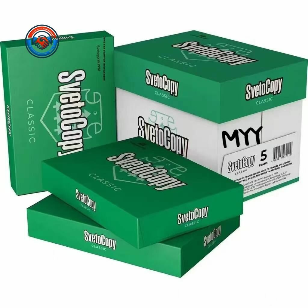 Бумага для принтера Svetocopy A4 80 г/м 500 листов, офисная бумага для струй и лазерной печати, копировальных аппаратов, высокая белизна 95%, идеальна для ежедневной работы и школьных заданий