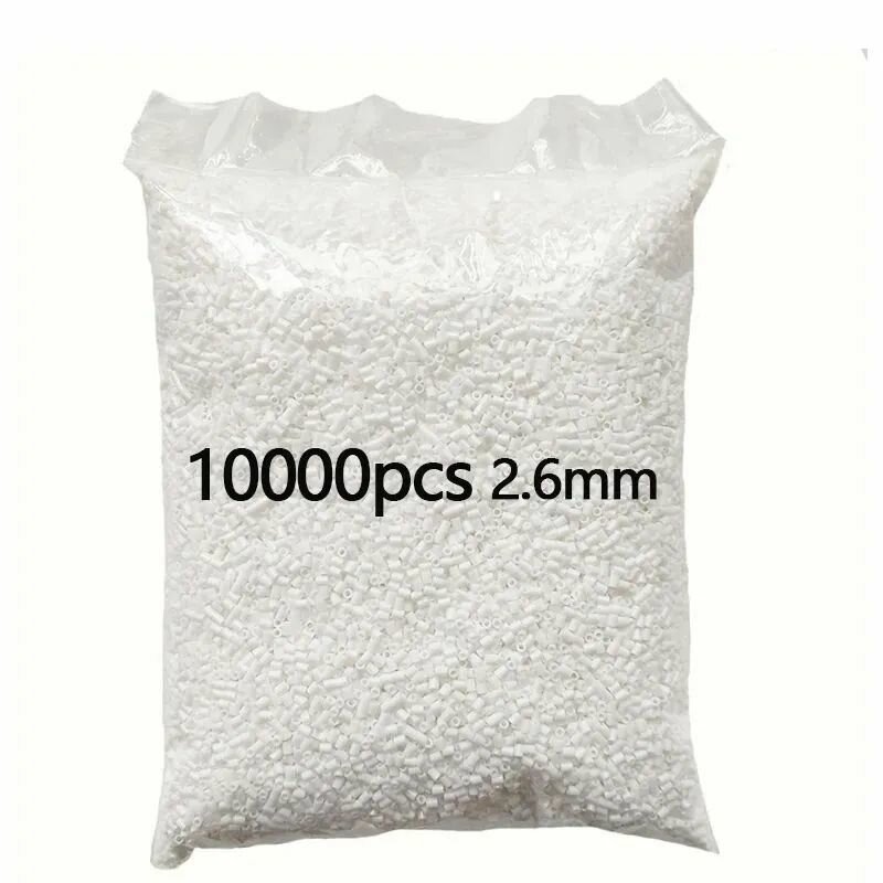 Мини- термомозаика бусины 10000 шт. 2,6 мм, белые и черные