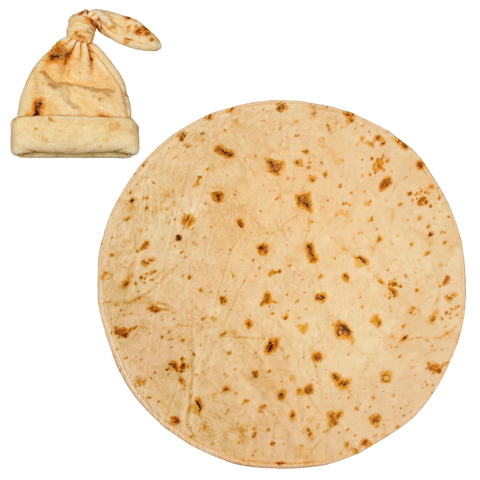 Шарф для детей в форме мексиканской тортильи с капюшоном в форме кукурузной тортильи желтый