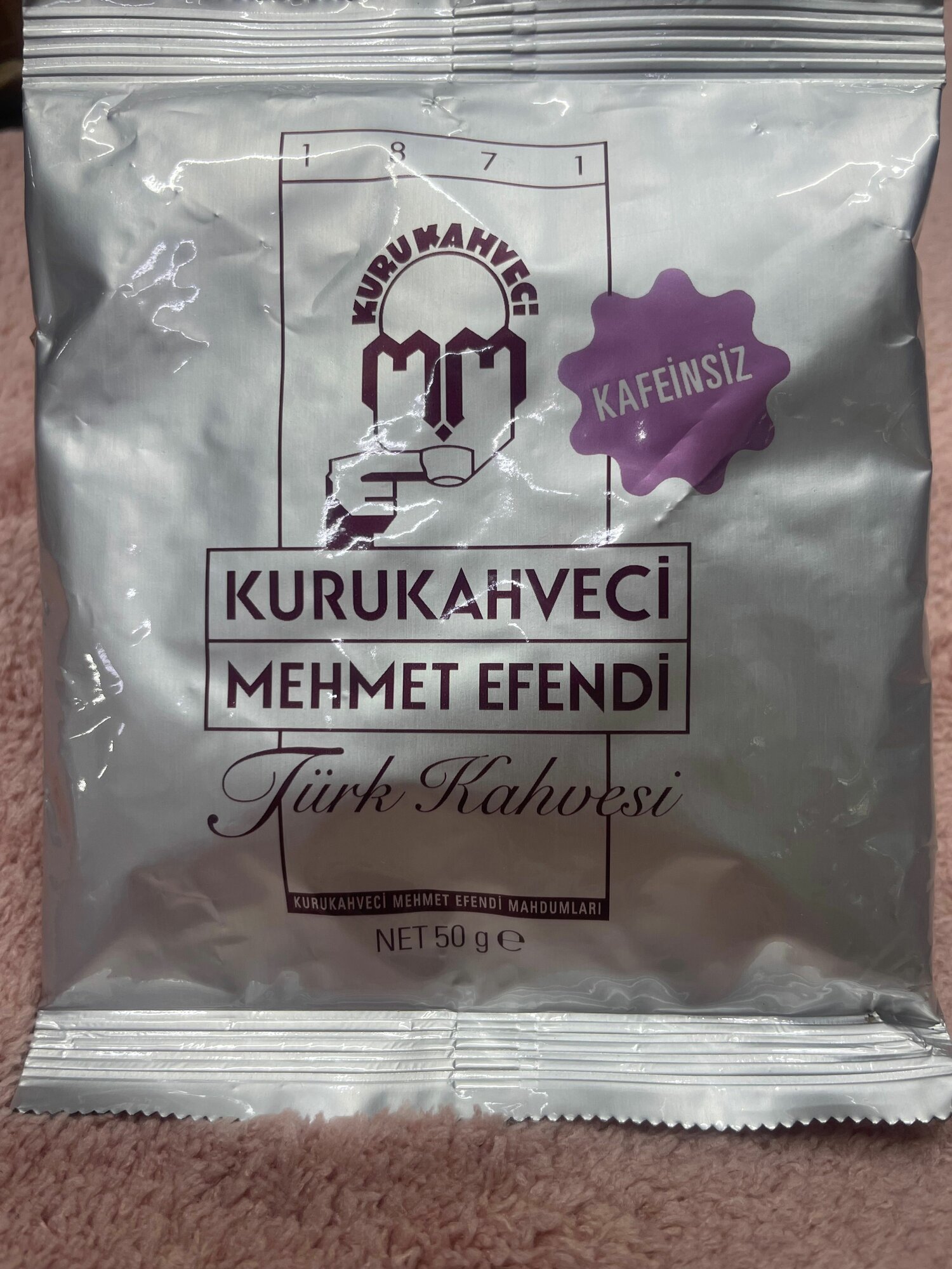 KURUKAHVECI MEHMET EFENDI 50 гр Без кофейина Турецкий кофе (KAFEINSIZ TURK KAHVESI)