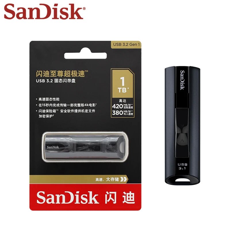 Оригинальный твердотельный флэш-накопитель SanDisk CZ880 Extreme PRO 128 ГБ USB 3.1 128 ГБ 256 ГБ 512 ГБ 1 ТБ, высокоскоростной флэш-накопитель