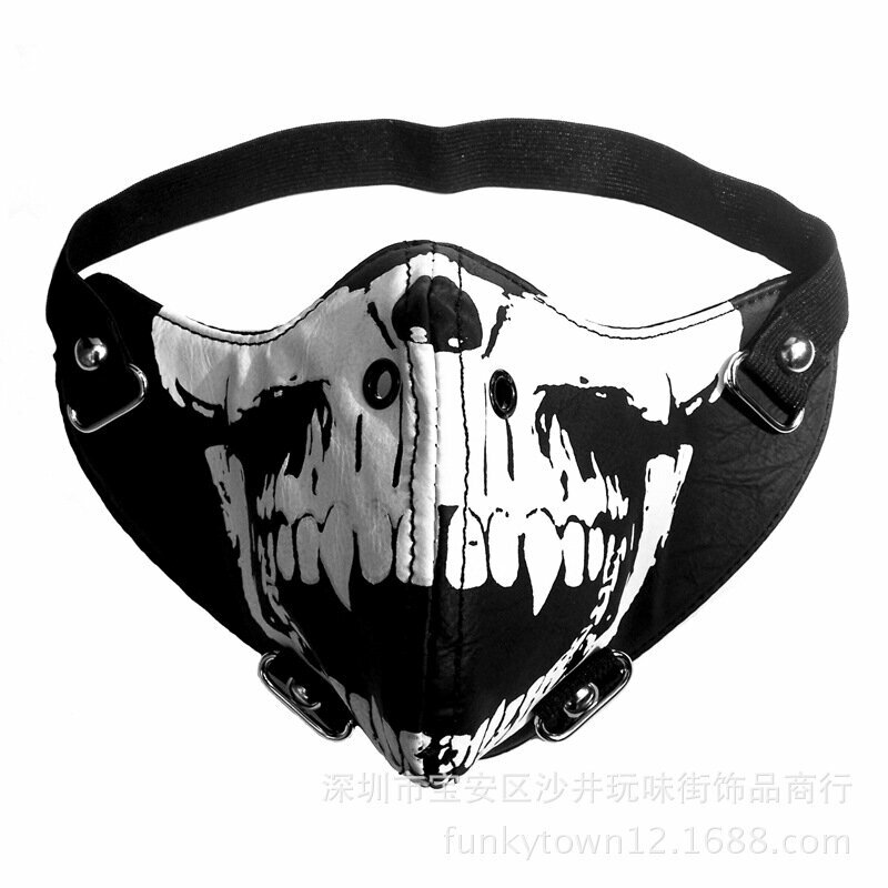 Оптовая маска для мотоцикла, светящаяся в темноте, для уличных танцев, для мужчин и женщин, теплая панк-маска с черепом