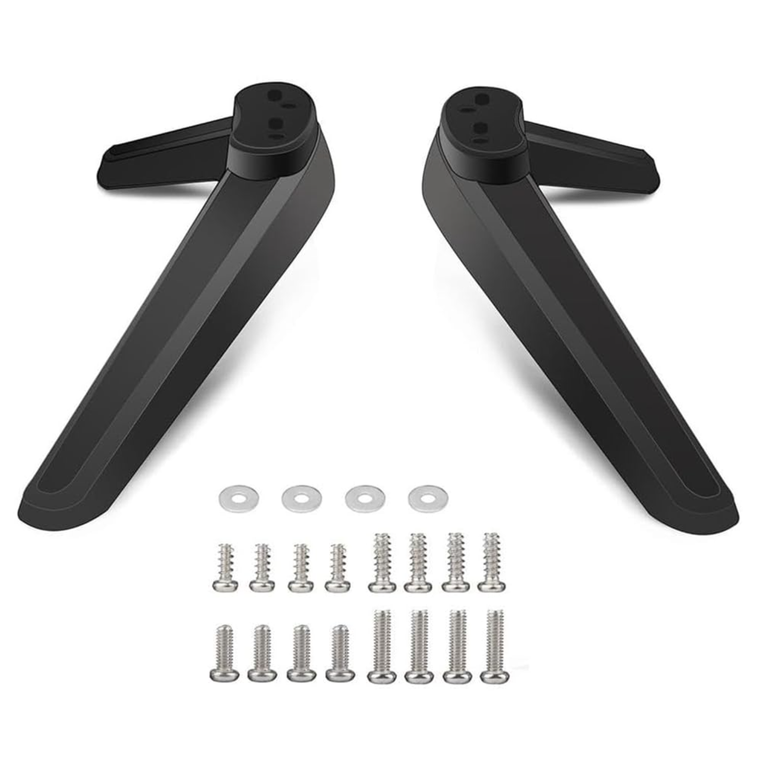 Универсальная подставка для телевизора, запчасть для замены настольной подставки телевизора, ножки для крепления подставки телевизора (подходит для 17мм-20мм), черный цвет, вес 160г, размер 20*12*4см, комплект поставки: 2 подставки, 16 винтов, 4 шайбы