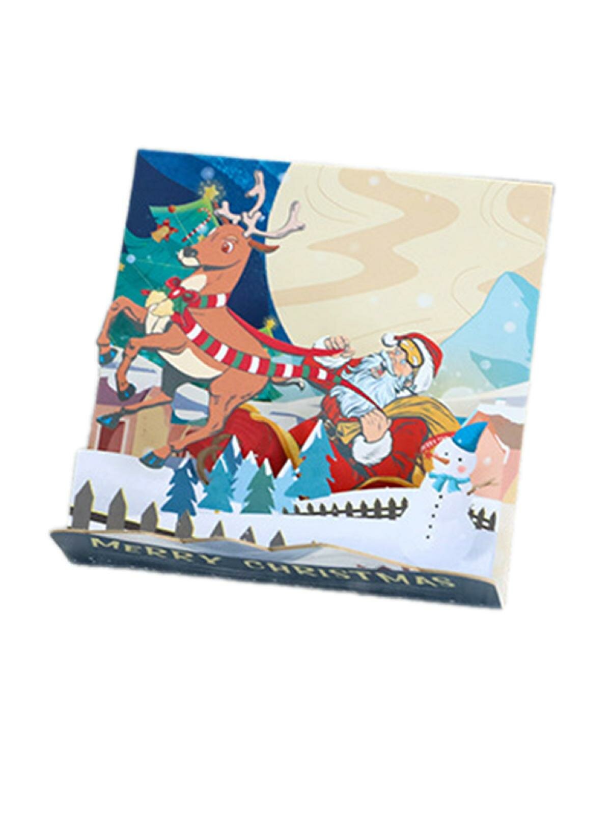 Пригласительный билет на вечеринку с 3D Санта-Оленем для украшения рабочего стола, Дни рождения, свадьбы