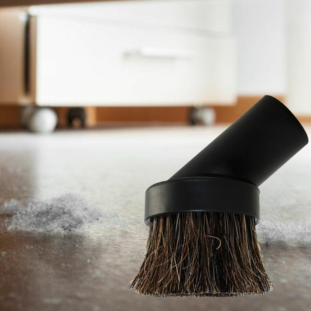 Аксессуар для пылесоса, Щетка для пылесоса из смешанного конского волоса с круглой щетиной черного цвета внутренним диаметром 32 мм
