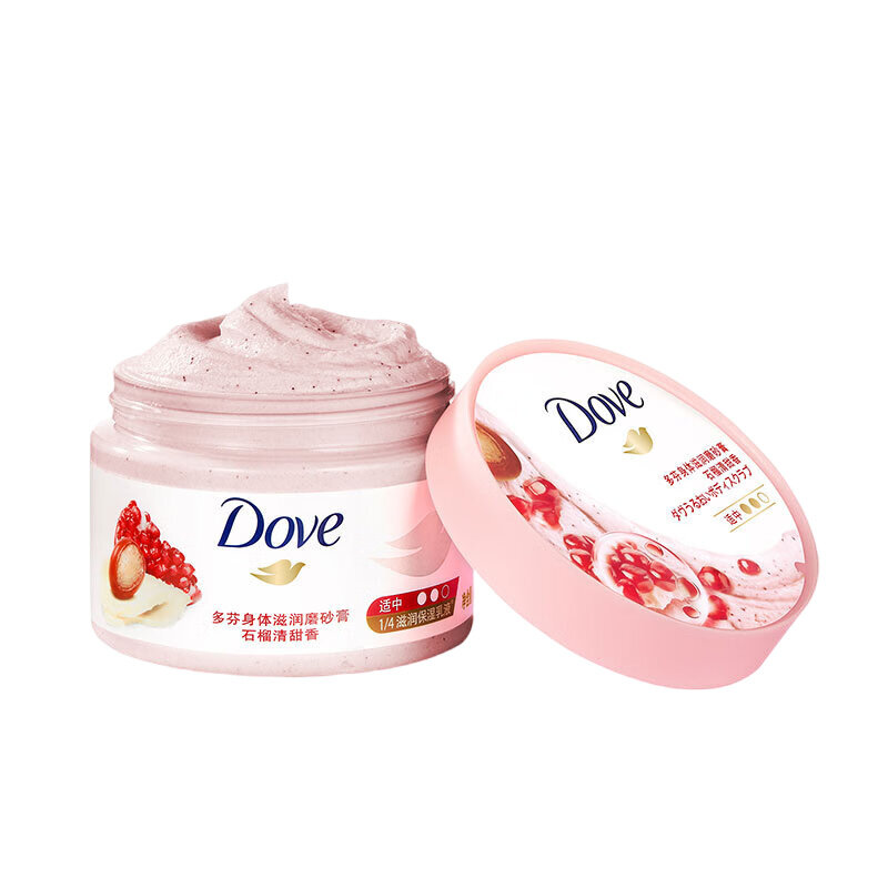Скраб для тела Dove Fruit Milk, мягкий отшелушивающий, с фруктовыми кислотами, увлажняющий, осветляющий, с ароматом клубники, 250 г, официальный оригинал