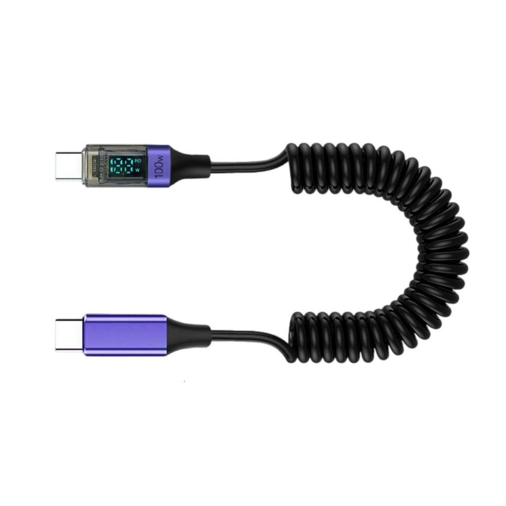 Весенний спиральный кабель USB-C 100W, Фиолетовый