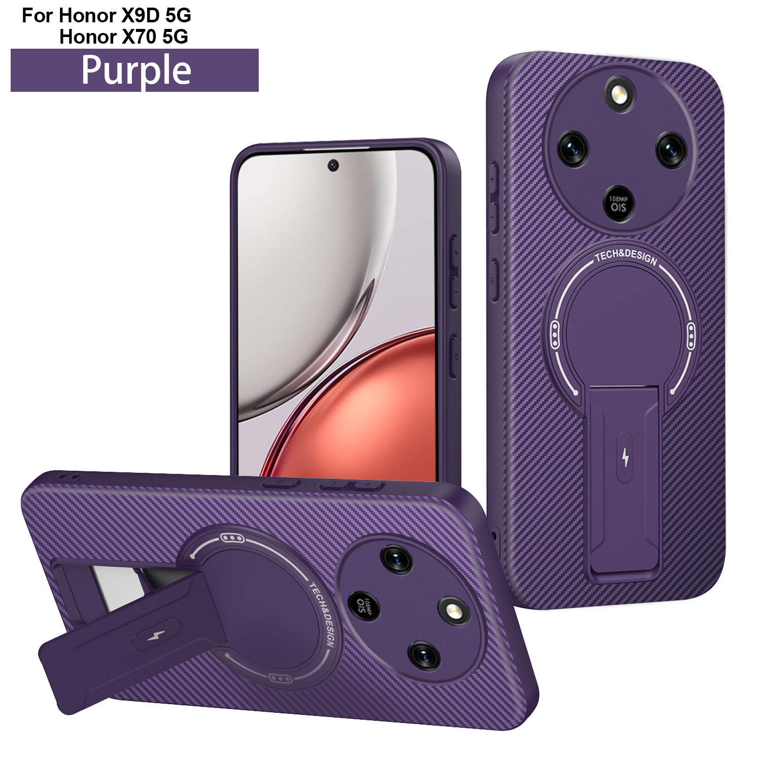 Чехол для Honor X9d / Honor X70 / Хонор Х9d / Хонор икс70, soft touch, чехол-кардиомонитор, поликарбонат (PC), защита камеры, ударопрочный, встроенная подставка, усиленные углы, Honor, Honor X9d, Honor X70