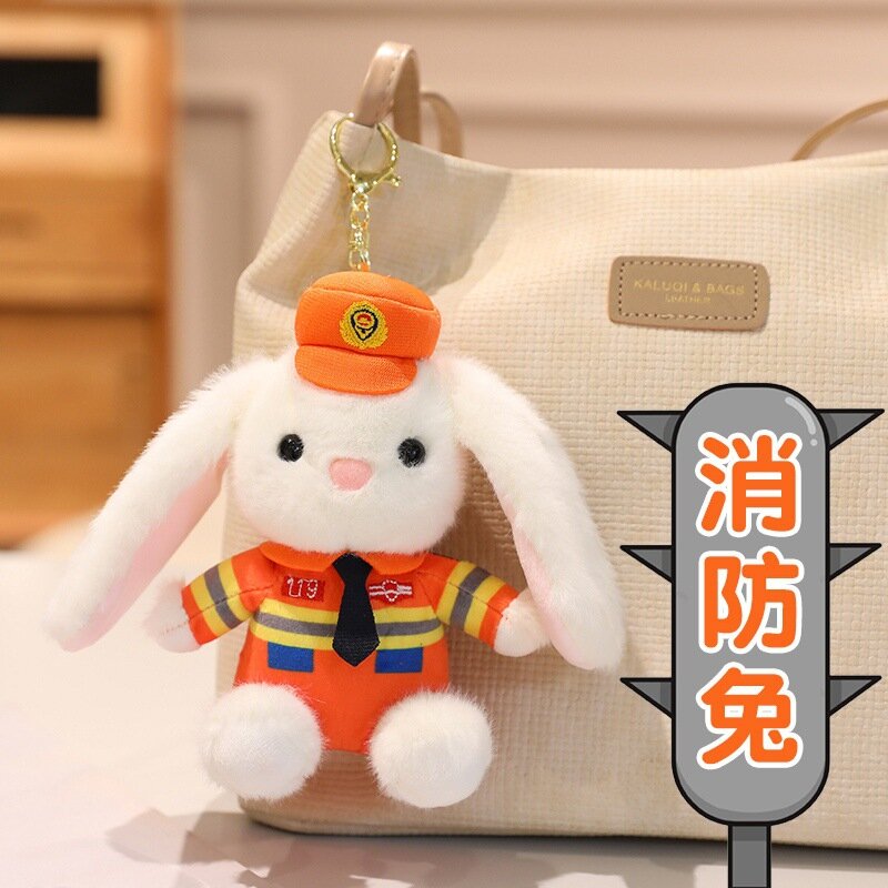 Интернет-знаменитость, плюшевая игрушка медведь, железная кавалерийская кукла, подвеска, милый кролик, брелок в виде полицейского, кукла дорожной полиции