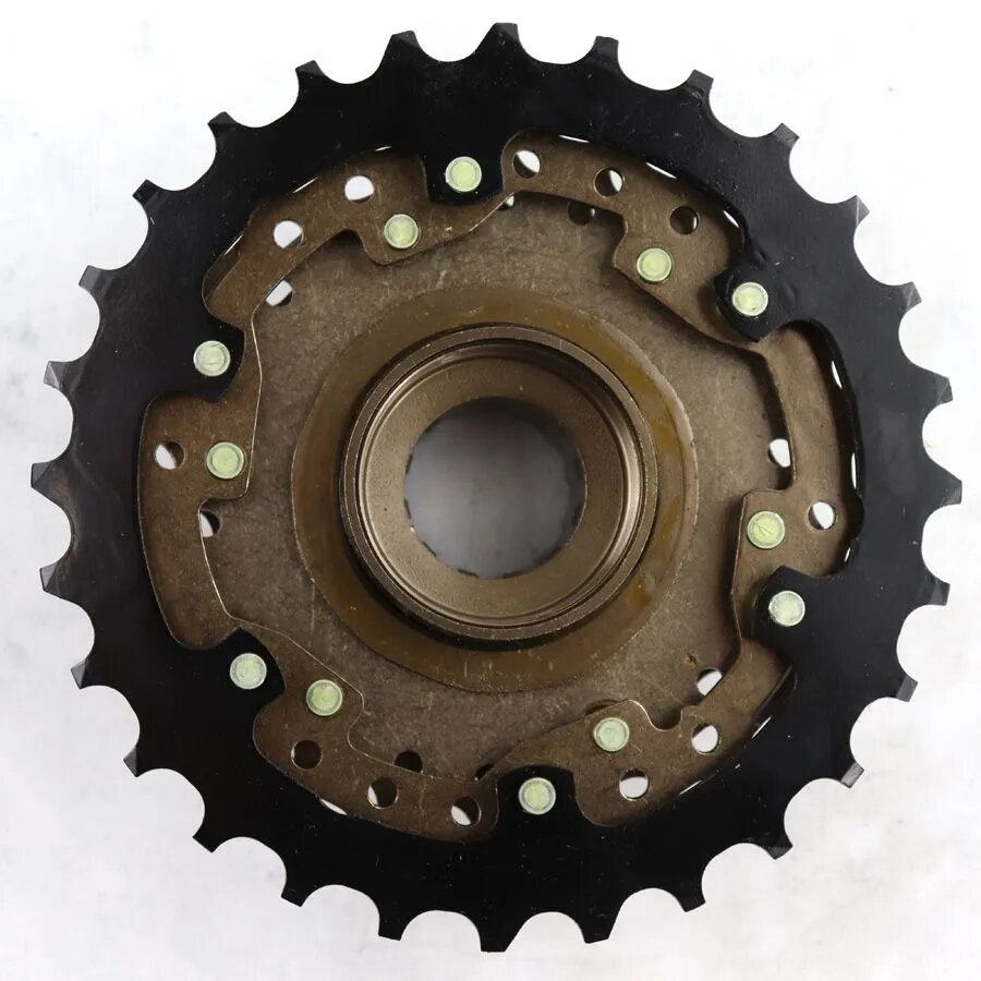 Трещотка для велосипеда Shimano MF-TZ500-7 14-28T, 7 скоростей, золотистая, горный MTB — фото 1