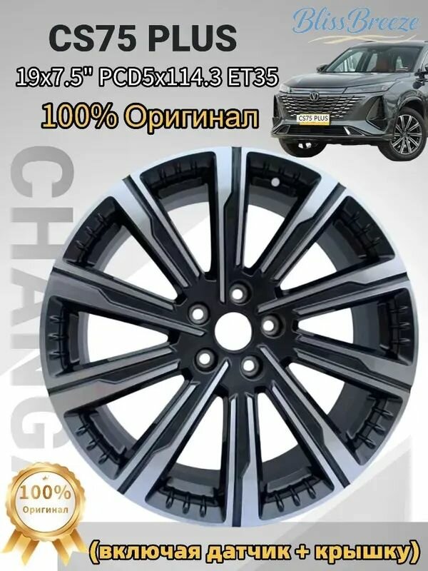 Changan 100% Оригинал CS75 PLUS Колесный диск Колесный диск 19x7.5" PCD5х114.3 ET35 D60.1