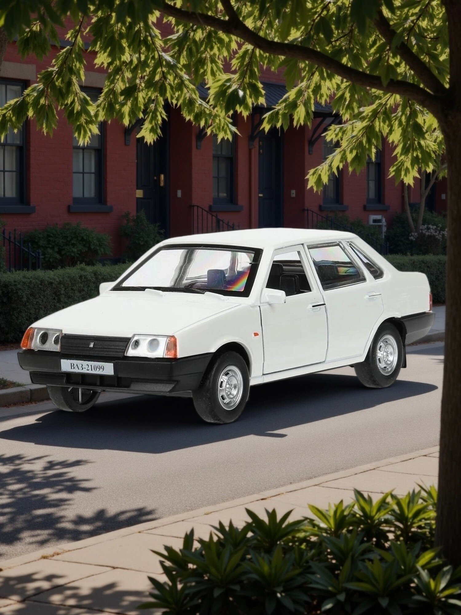 Машинка металлическая инерционная Технопарк ВАЗ-21099 "спутник" 13,1 см, белая