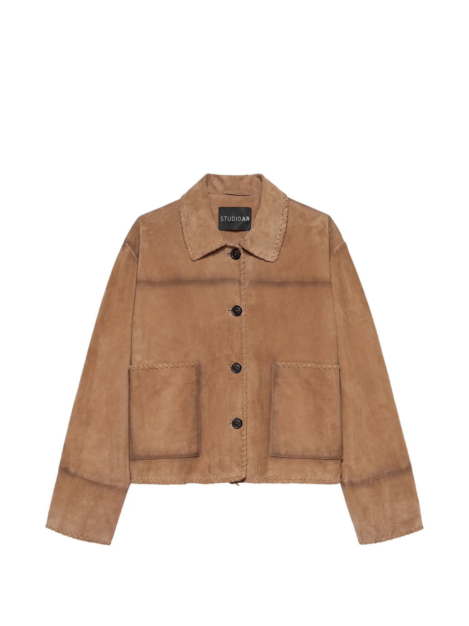 Куртка Long-sleeve suede-leather jacket