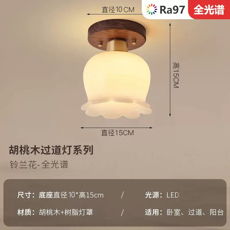 Светильник для коридора, светильник для прохода, светильник в стиле роскошного ореха и латуни, китайский стиль, потолочный светильник, ретро стиль ваби-саби, светильник для прихожей, коридора, балкона