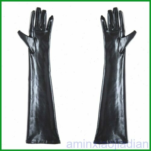 Перчатки для BDSM, латексные, длинные, черные, 1 шт.