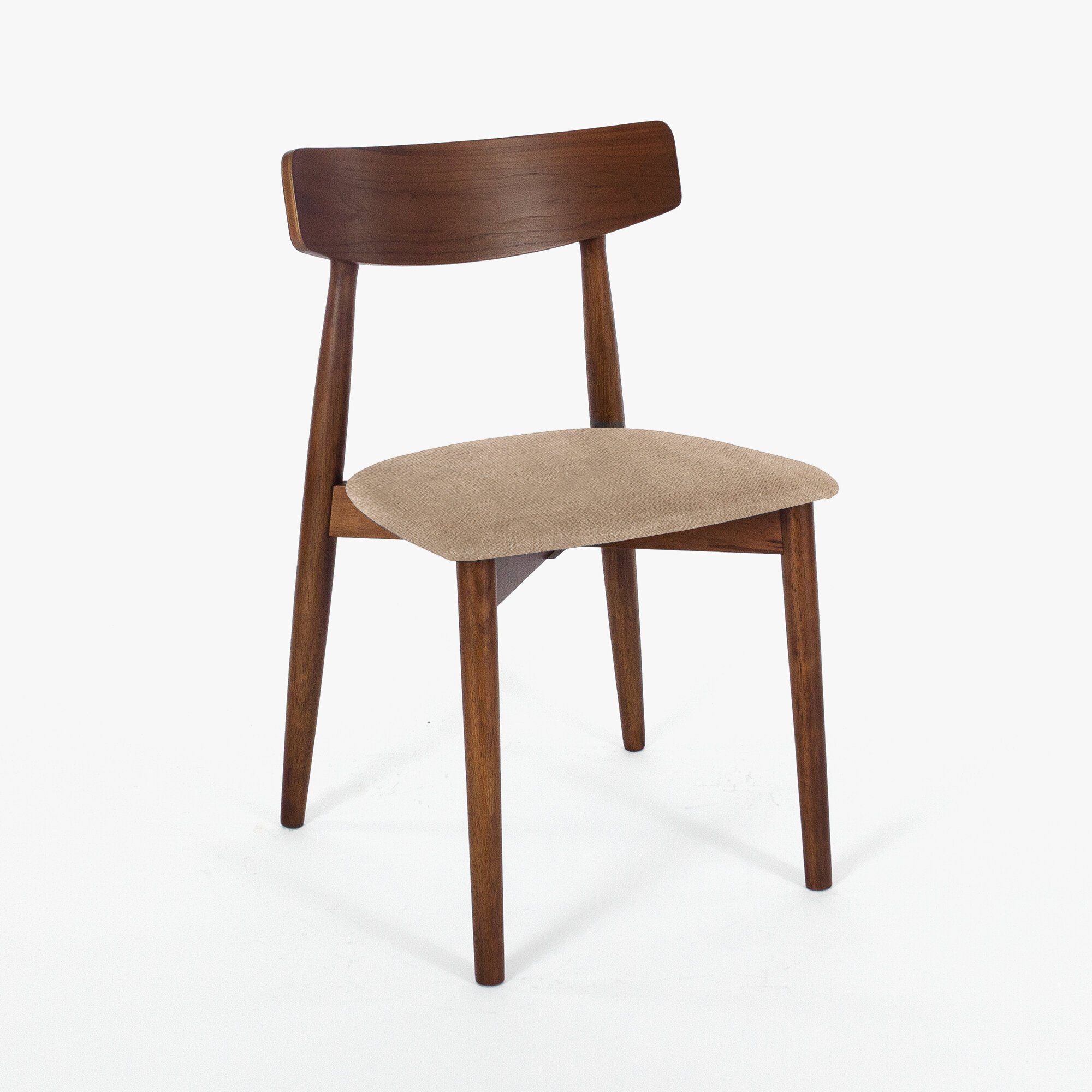 Стул Фарум бежево-коричневая ткань ножки орех для дома/для гостиной/для столовой/для кафе/кухонный стул/стул кухонный