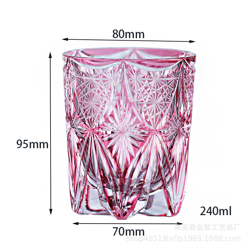 Кристаллический бокал Edo Kiriko, ручная резьба, виски, высококачественный стакан для алкоголя