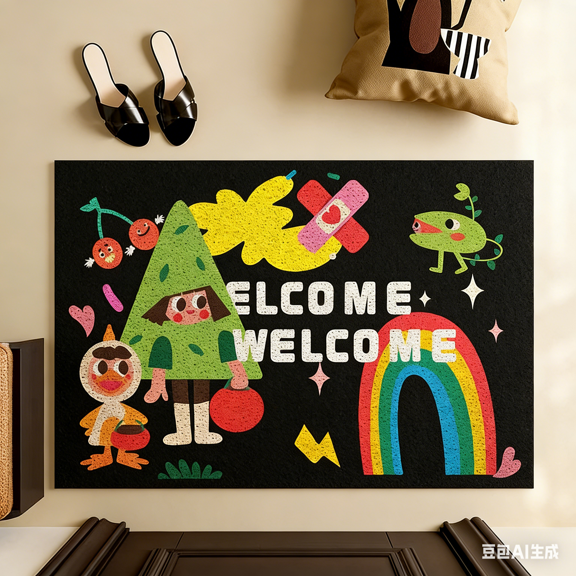 Коврик для входной двери в стиле Ins, нескользящий, легко чистящийся, удаляет пыль , прихожая,60X90cm