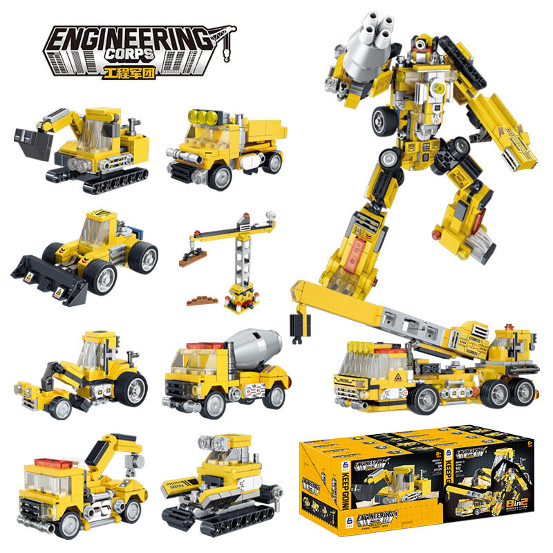 Совместимый с LEGO набор строительных блоков Engineering Legion 8 в 1, образовательная игрушка с мелкими деталями для