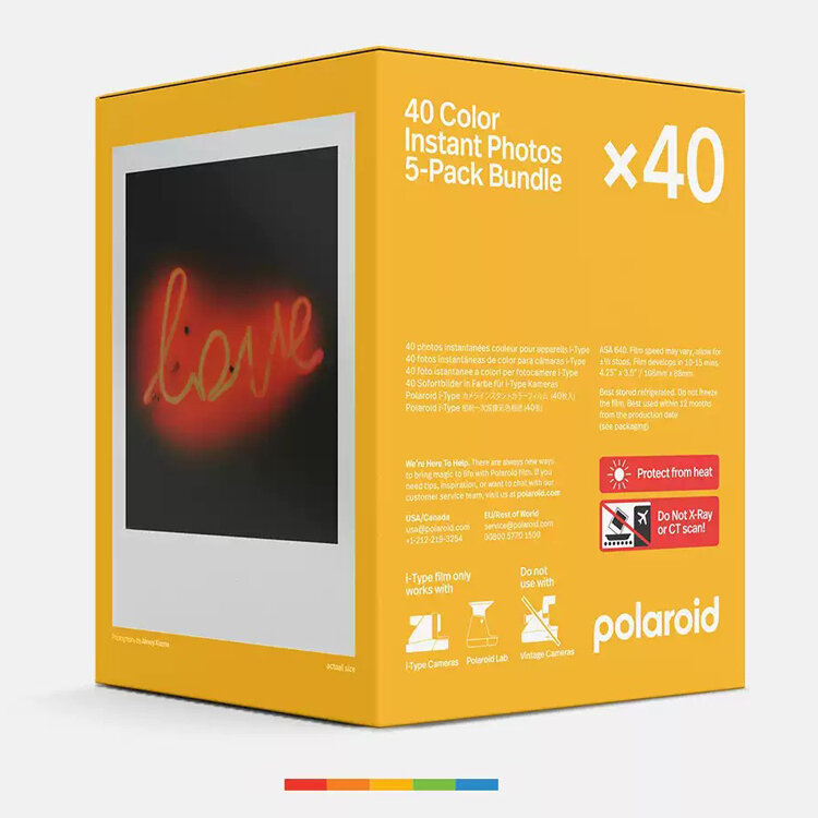 Polaroid I-Type Color Film, Одноразовая фотобумага - 40 кадров（Используется для фотографирования)